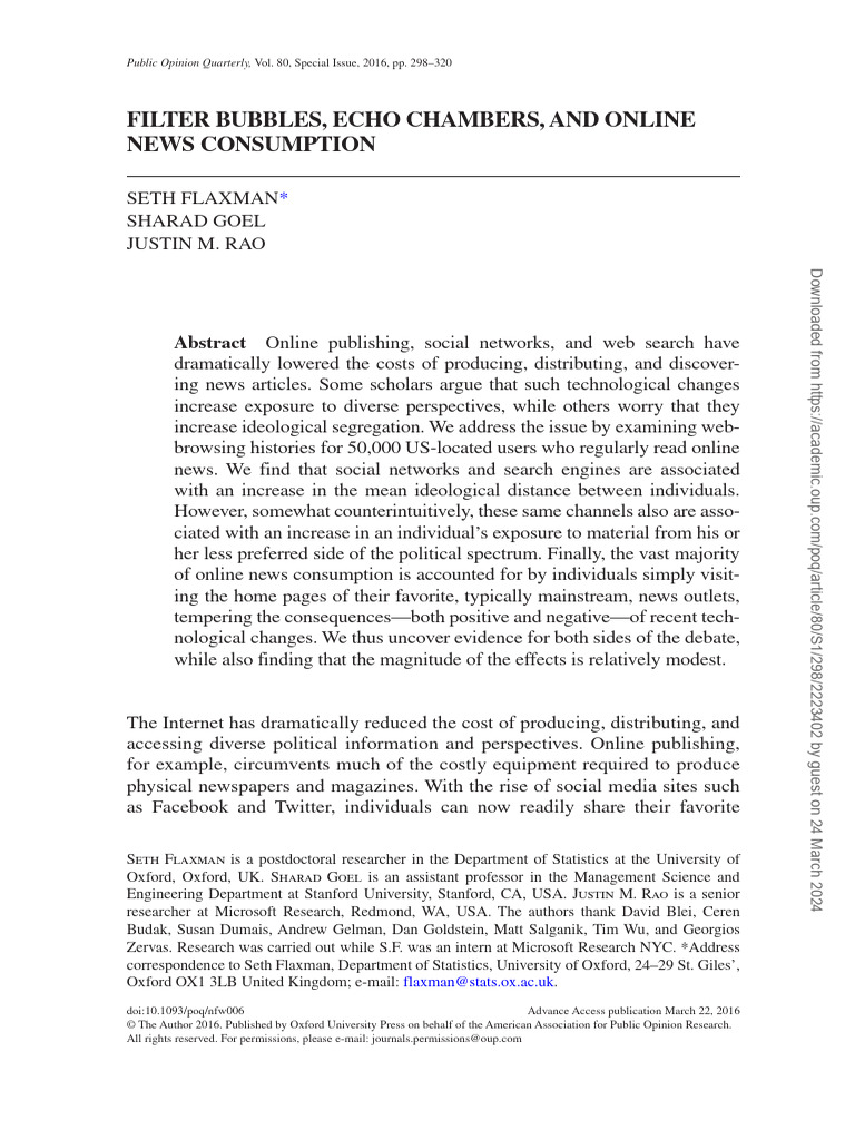 Online News: Filter Bubbles & Segregation | PDF | Social Media ...