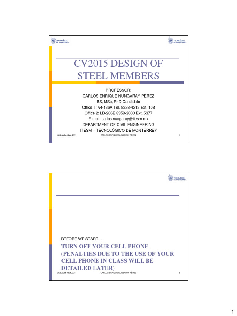 Steel Member Design Course Overview | PDF | Buckling | Beam (Structure)