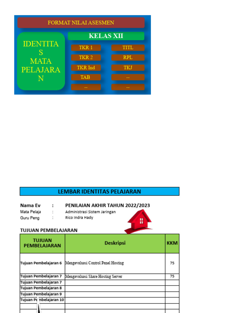 Format Nilai Rapor 2023 Kelas 12 - TLJ - Fix | PDF