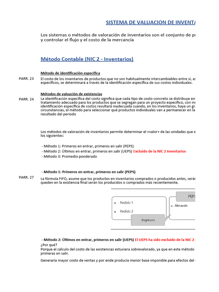 Nic-2-Teoria Valoracion Inventarios Nic Ir | Descargar gratis PDF | Valoración (Finanzas ...