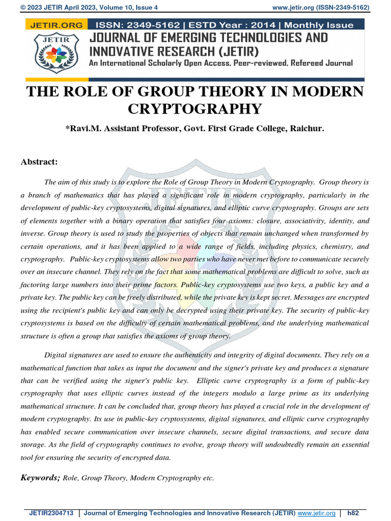 Group Theory and Cryptography | PDF | Cryptography | Group (Mathematics)