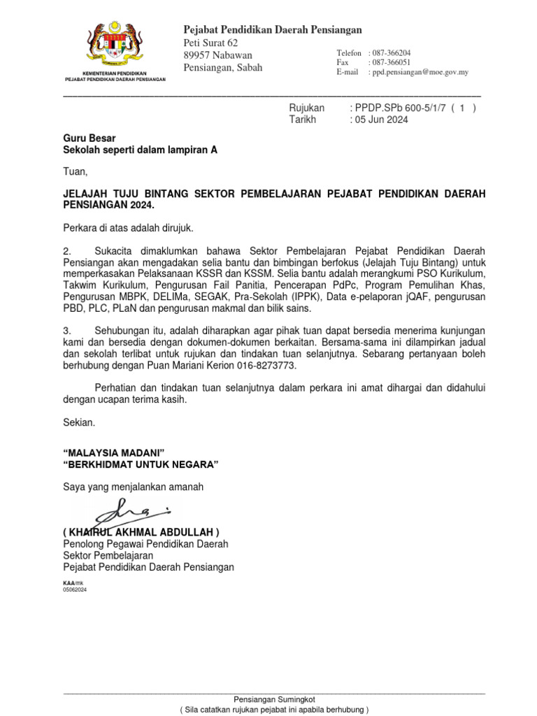 Surat Jelajah Tuju Bintang 2024 GB | PDF
