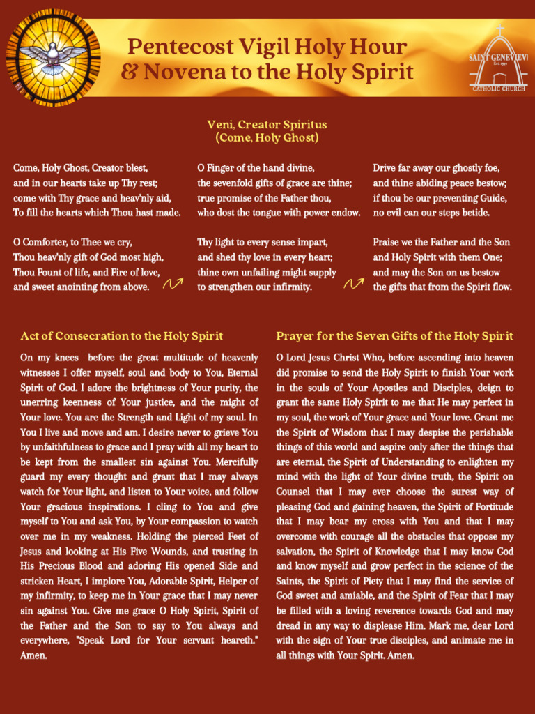 Pentecost Vigil Holy Hour Handout | Download Free PDF | God The Father ...