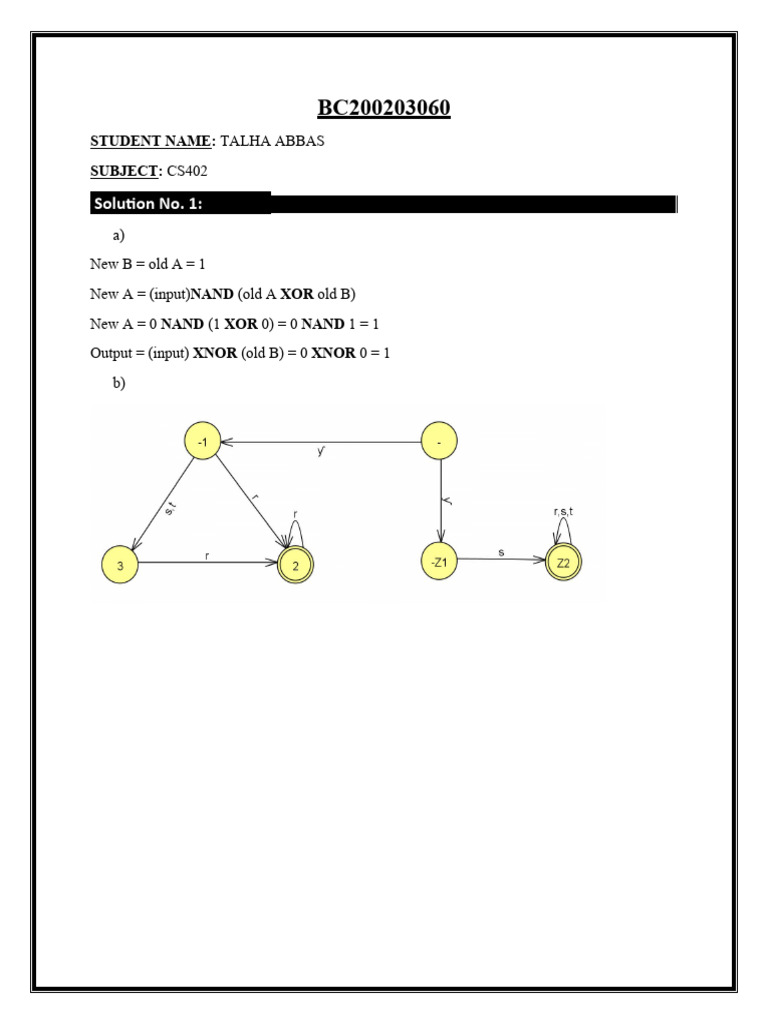 CS402 Logic Circuit Solutions | PDF