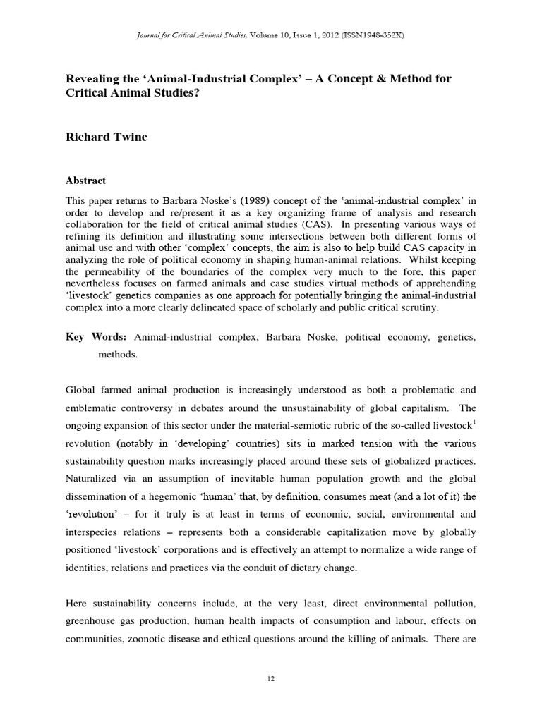 Revealing The Animal Industrial Complex | PDF | Capitalism | Sustainability