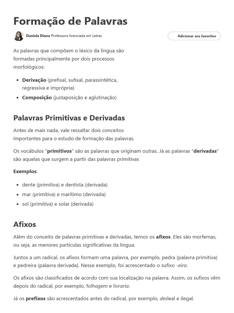 Aglutinação e Parassíntese | PDF | Palavra | Idiomas