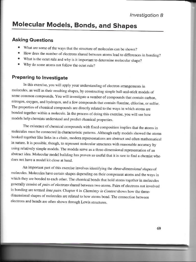 Investigation Molecular Models | PDF