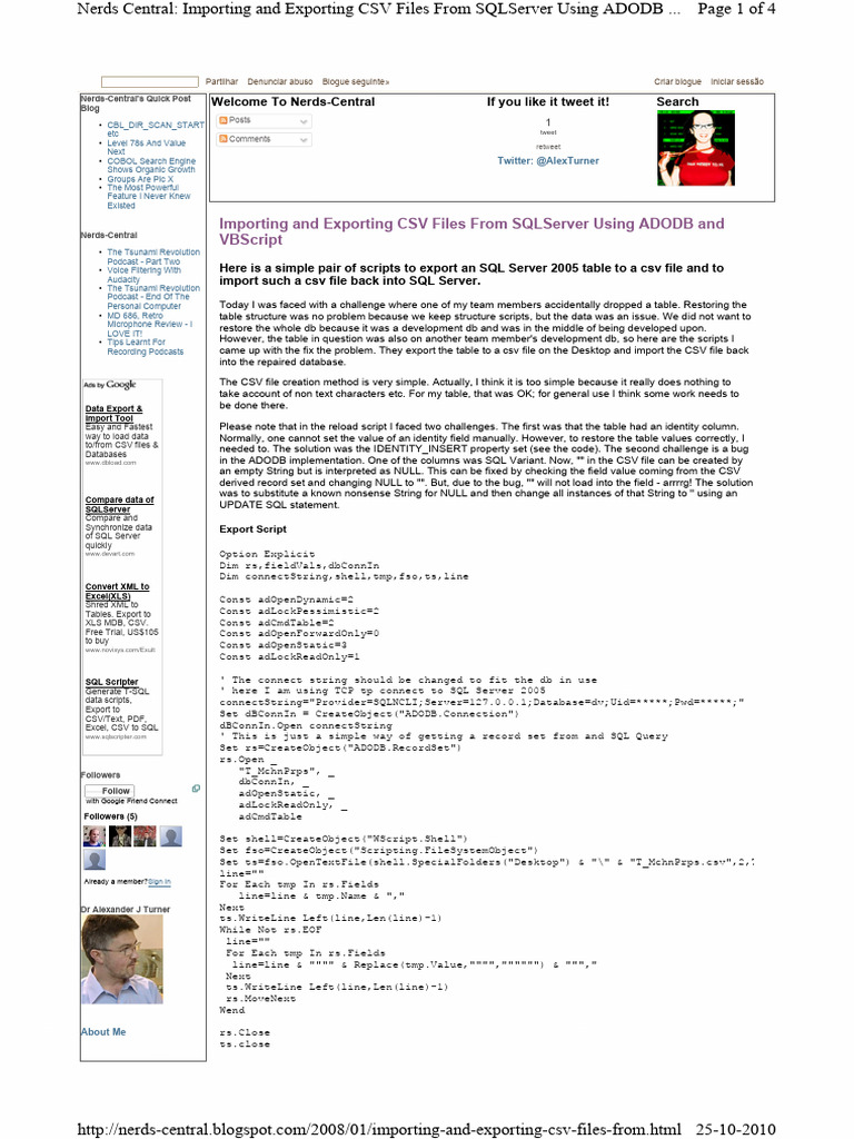 Importing And Exporting Csv Files From Pdf Microsoft Excel Microsoft Sql Server