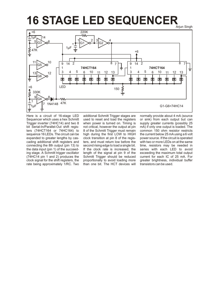 16 STAGE LED SEQUENCER | Download Free PDF | Computer Engineering | Electrical Engineering