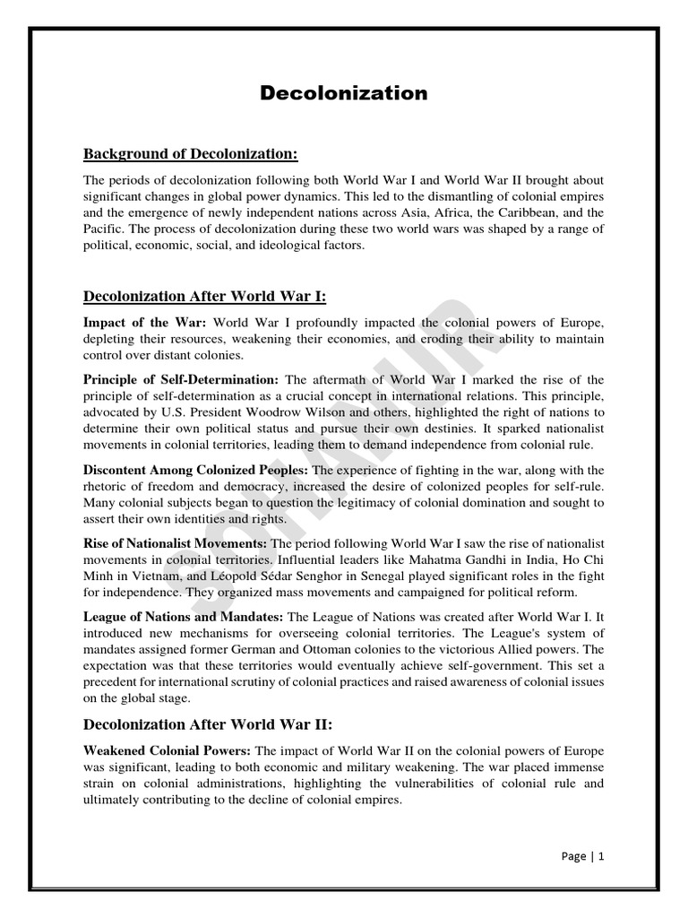 Decolonization | PDF | British Raj | Decolonization