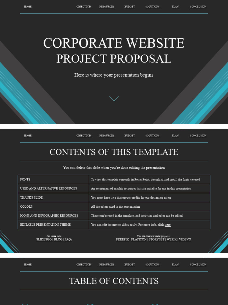 Corporate Website Project Proposal by Slidesgo | PDF | Expense | Budget