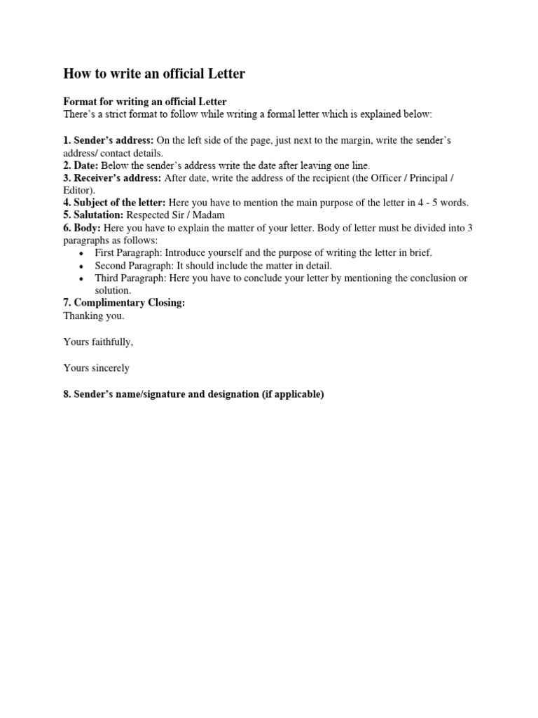 Official Letter Writing Guide | PDF