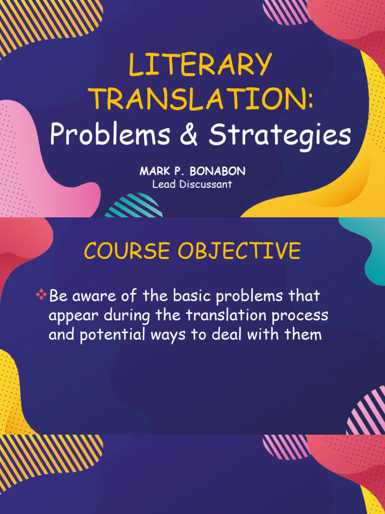 Literary Translation - Problems & Strategies | Download Free PDF ...