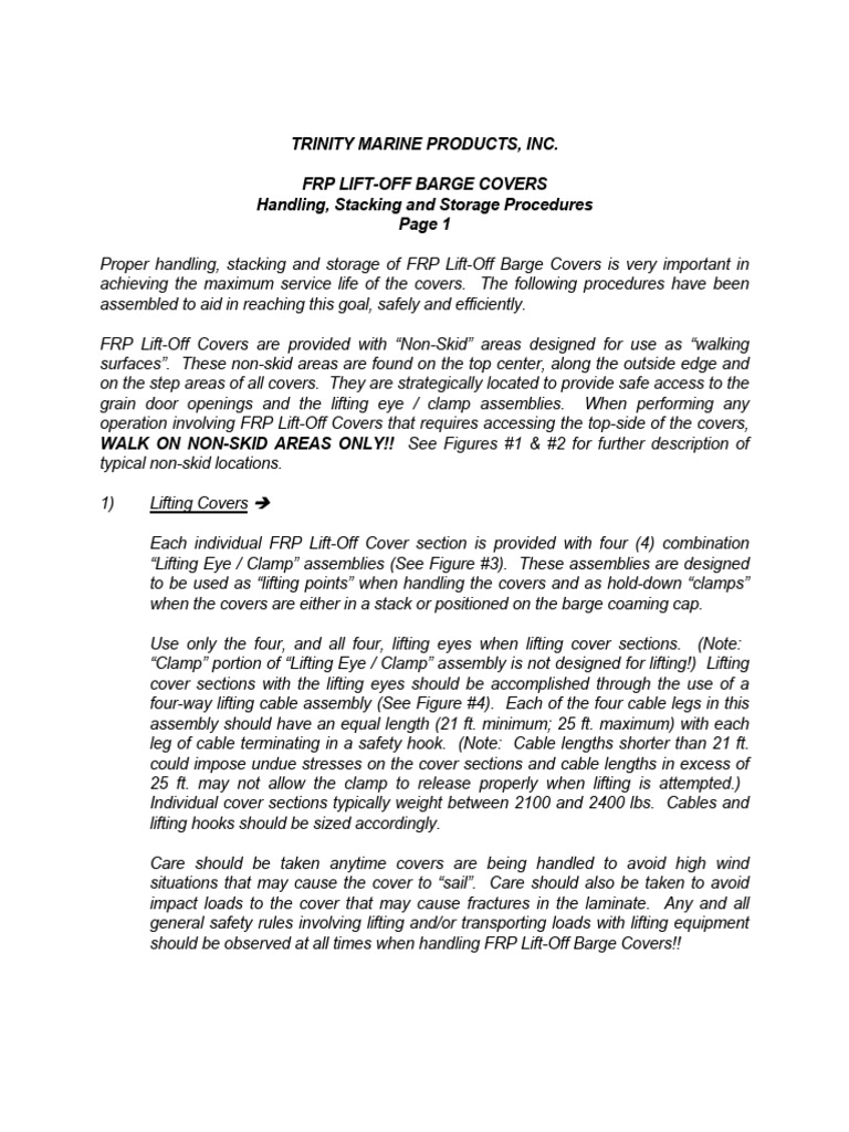 FRP Barge Cover Handling Guide | PDF