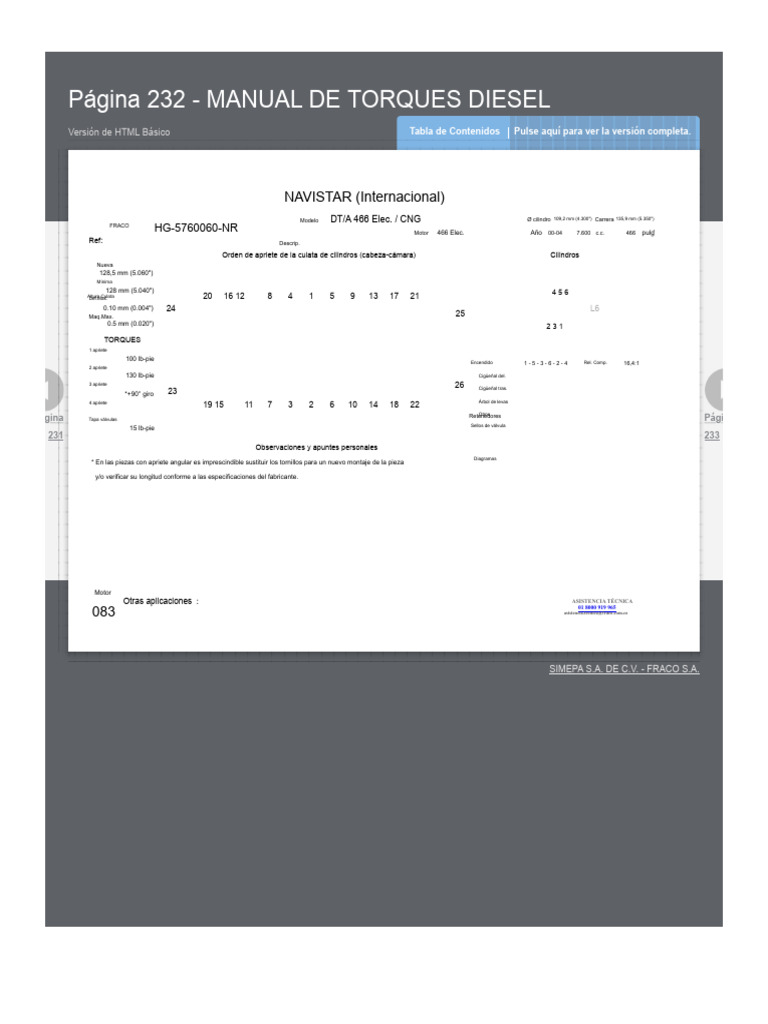 Página 232 - MANUAL DE TORQUES DIESEL | PDF | Ingeniería | Tecnología ...