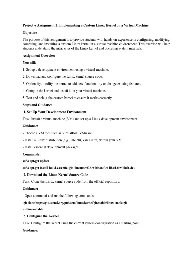 Assignment 2 Project Pdf Kernel Operating System Virtual Machine