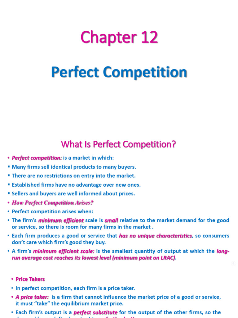 Micoreconomics Chapter 12 _ Perfect Competition | PDF | Demand | Perfect Competition