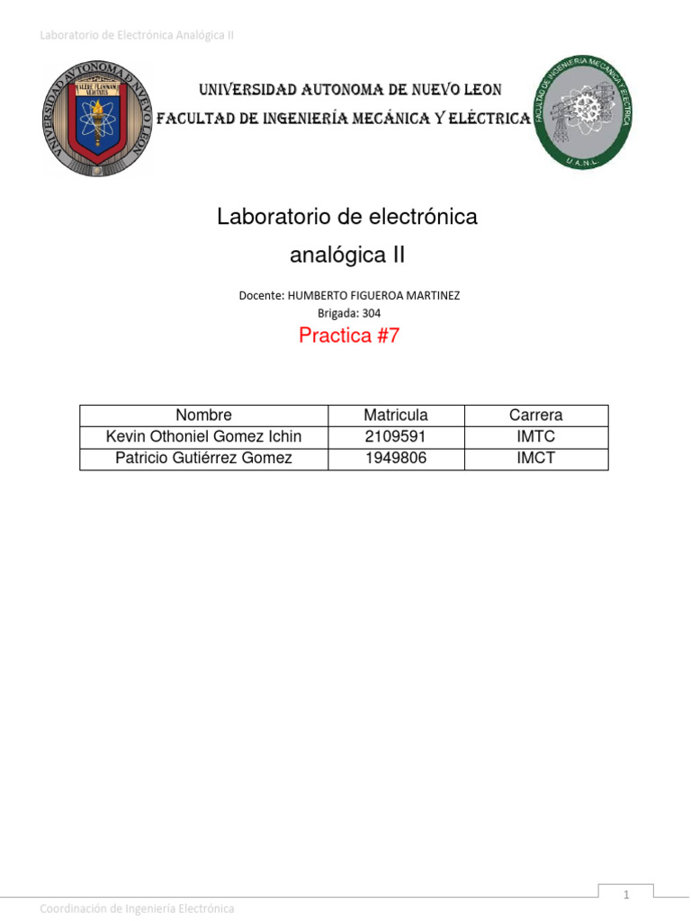 Ele-2 - Practica-7 | Descargar gratis PDF | Filtro electronico | Amplificador operacional