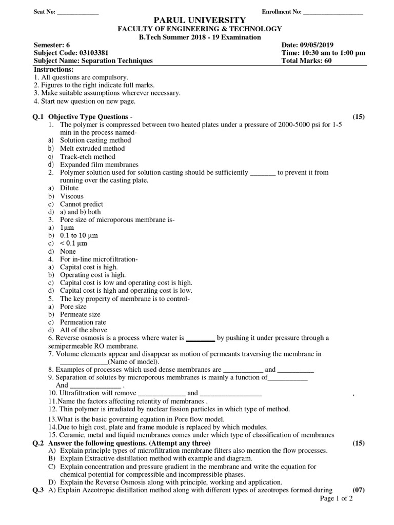 1226 Question Paper | PDF | Materials Science | Secondary Sector Of The ...