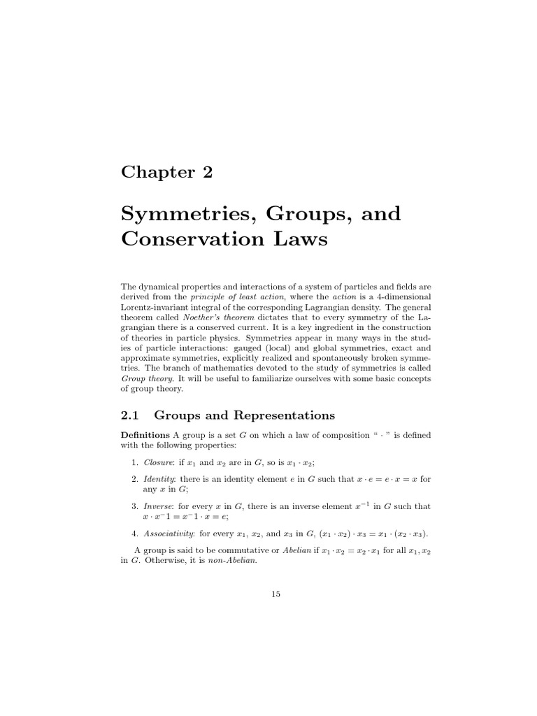 Symmetry 1 INTERSS | PDF | Group (Mathematics) | Lie Algebra