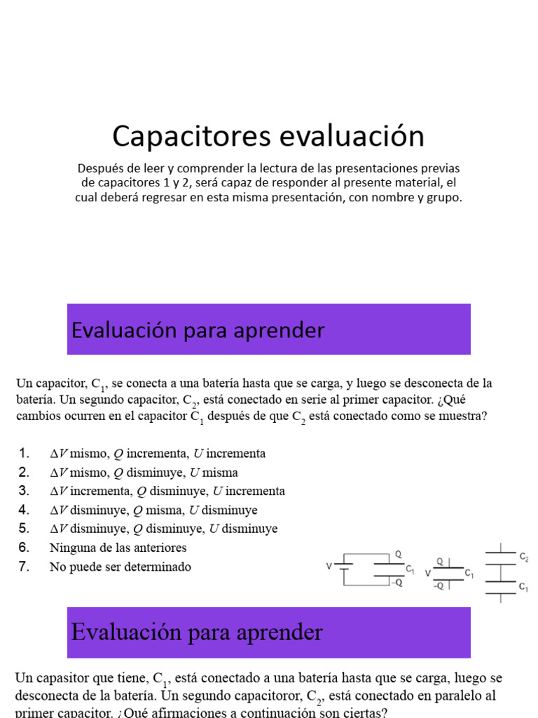 Capacitores Evaluaci N | PDF | Condensador | Capacidad