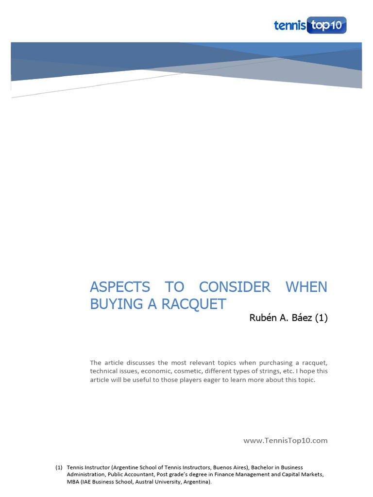 Tennis Racquet | PDF