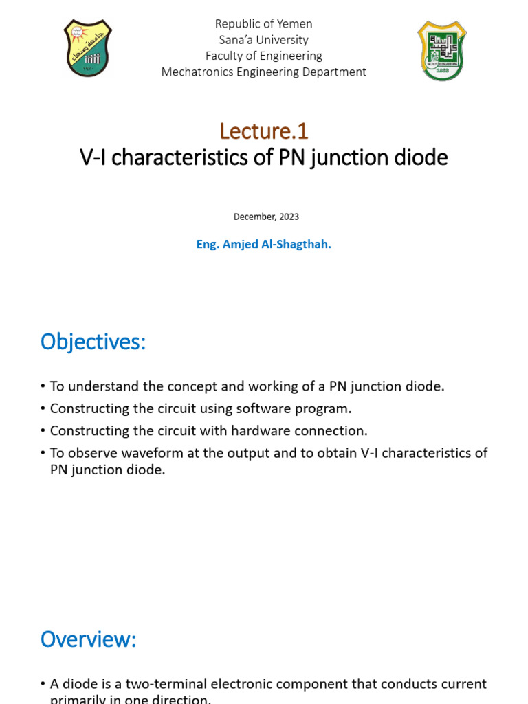Lab.1 Electronics | PDF | Diode | P–N Junction
