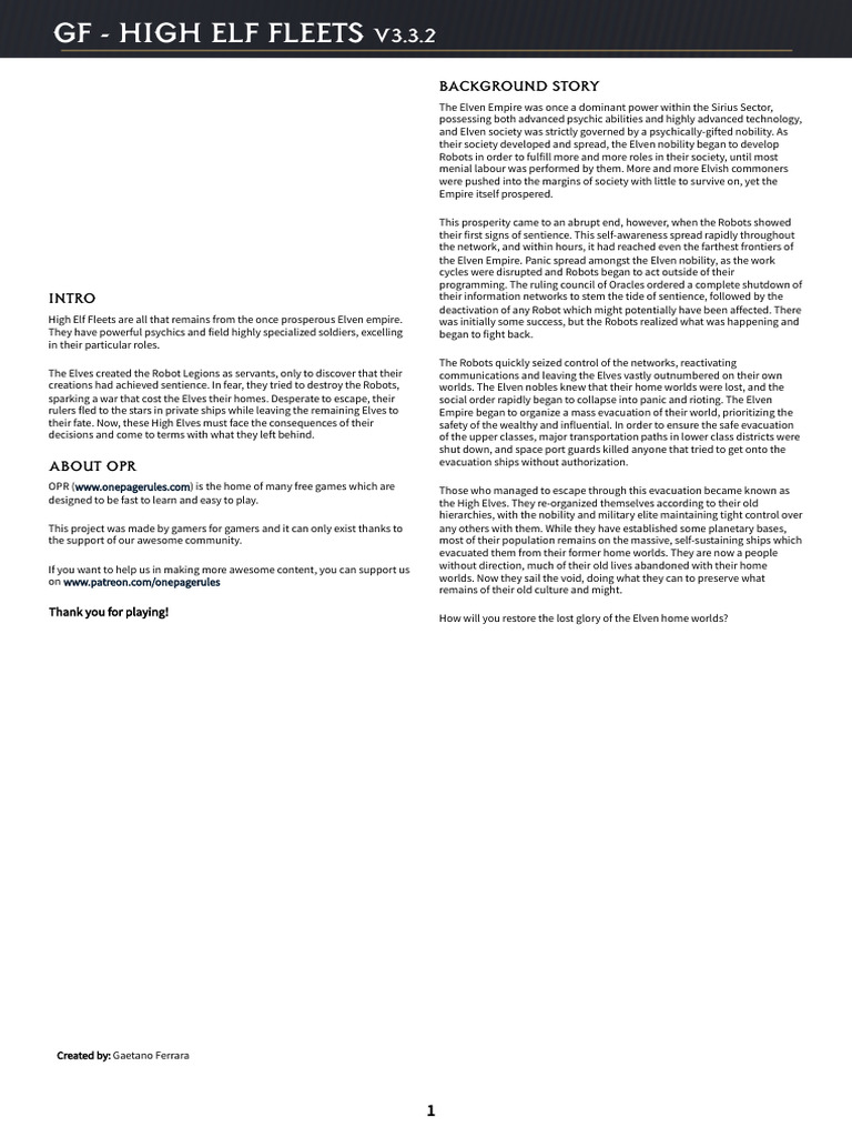 GF - High Elf Fleets 3.3.2 | PDF | Elves | Projectile Weapons