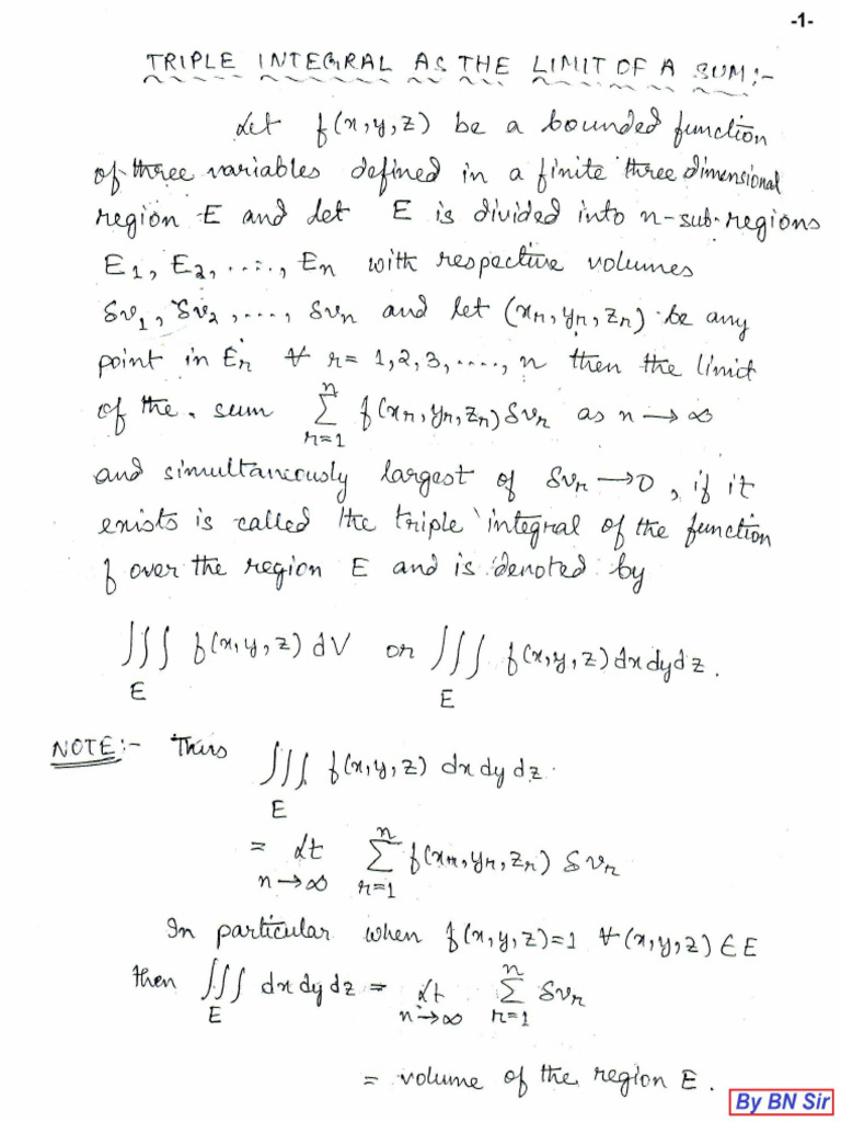 Unit-IV, Triple Integrals P 1 To 12 | PDF