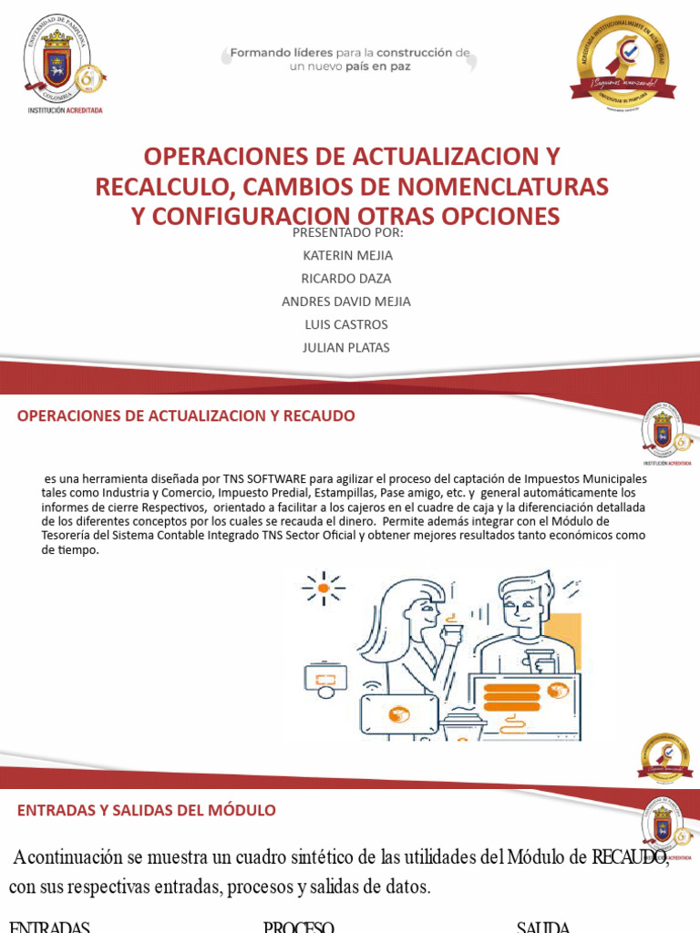 Çoperaciones de Actualizacion y Recalculo, Cambios de Nomenclaturas y ...