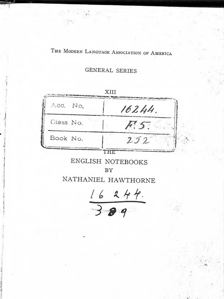 The English Notebooks | Download Free PDF | Nathaniel Hawthorne