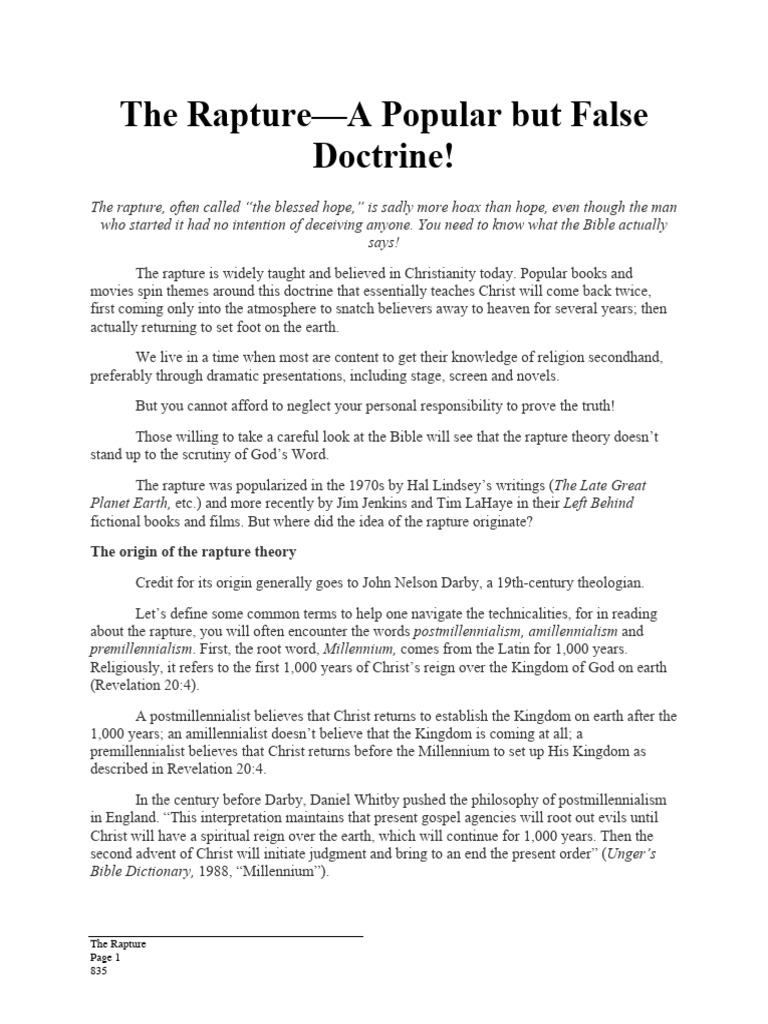 Rapturereprint | PDF | Rapture | Jesus