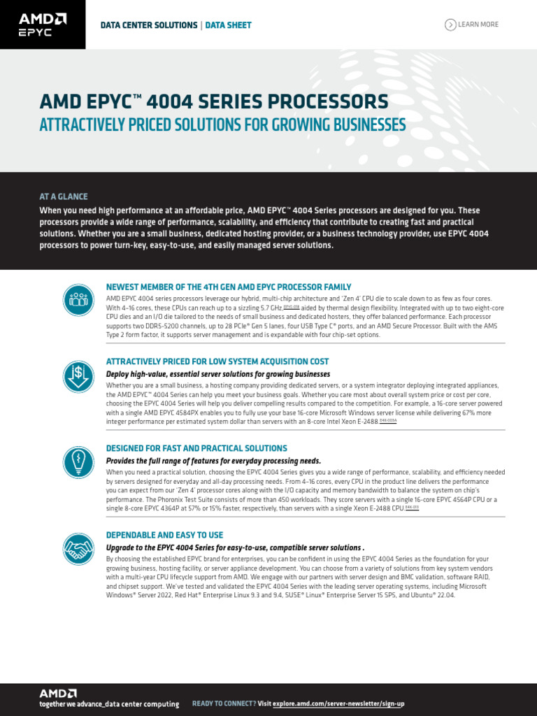 amd-epyc-4004-processor-datasheet | PDF | Computer Hardware | Office Equipment