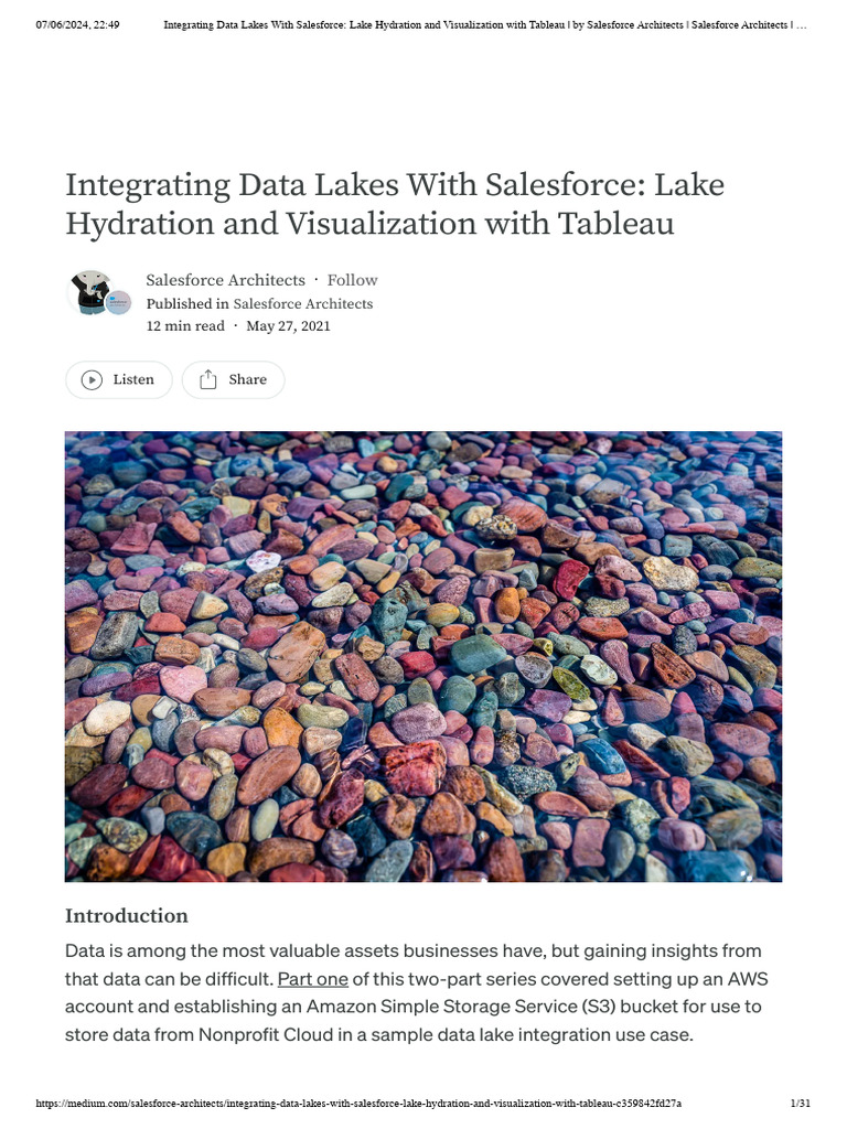 Integrating Data Lakes With Salesforce - Lake Hydration and Visualization With Tableau | PDF ...