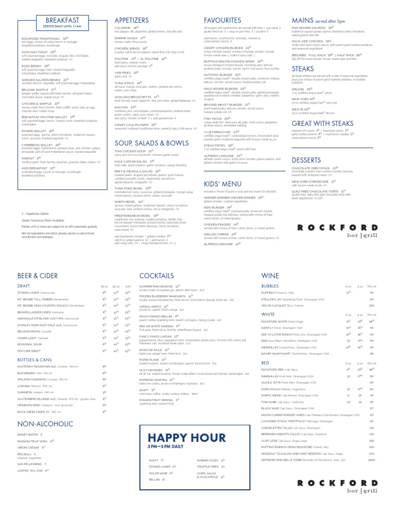 Rockford Revelstoke Menu | Download Free PDF | Hamburgers | Sauce
