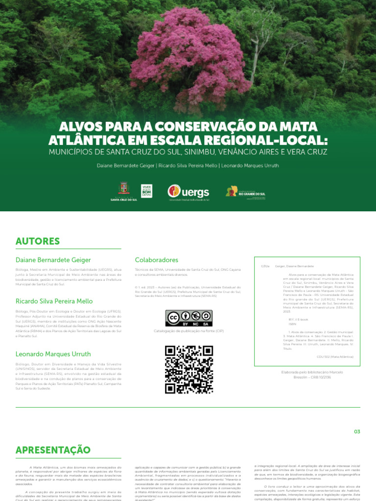 eBook GEIGER MELLO URRUTH Alvos Da Conservacao Da Mata Atlantica Escala ...