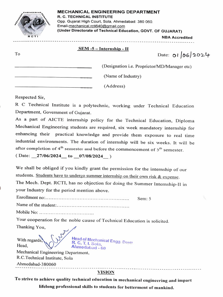 Sem 5 Summer Internship-II Format | PDF