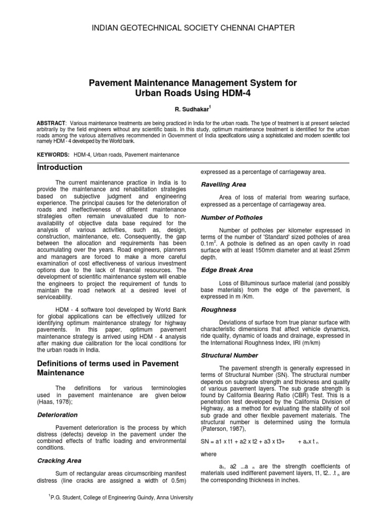 PMMS For Urban Roads Using HDM 4 | PDF | Road Surface | Road