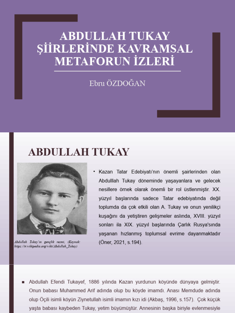 Abdullah Tukay Şi̇i̇rleri̇nde Kavramsal Metafor İzleri̇-Ebru Özdoğan | PDF