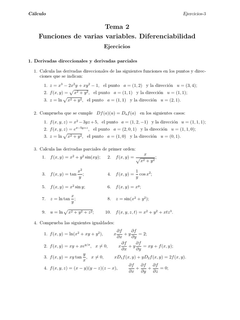 Ejercicios Tema-2 | PDF | Análisis | Relaciones matematicas