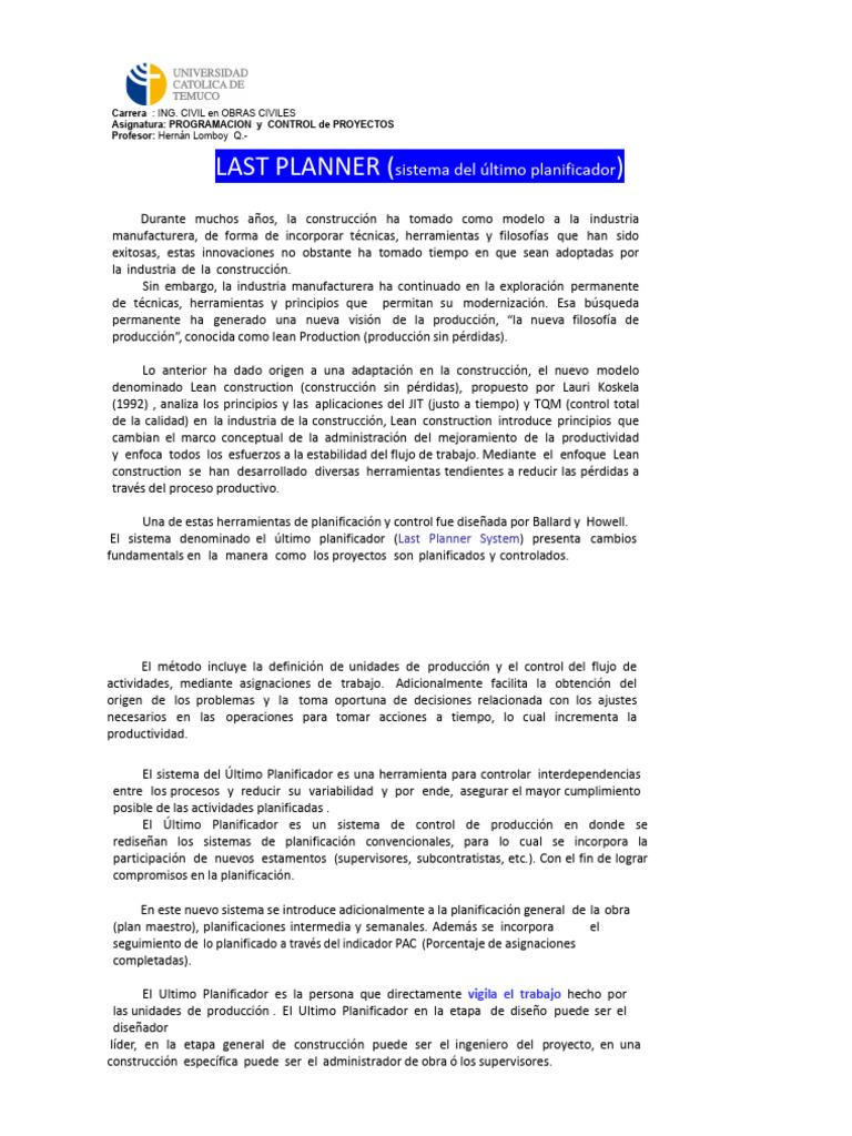 01 Last PLanner | PDF | Planificación