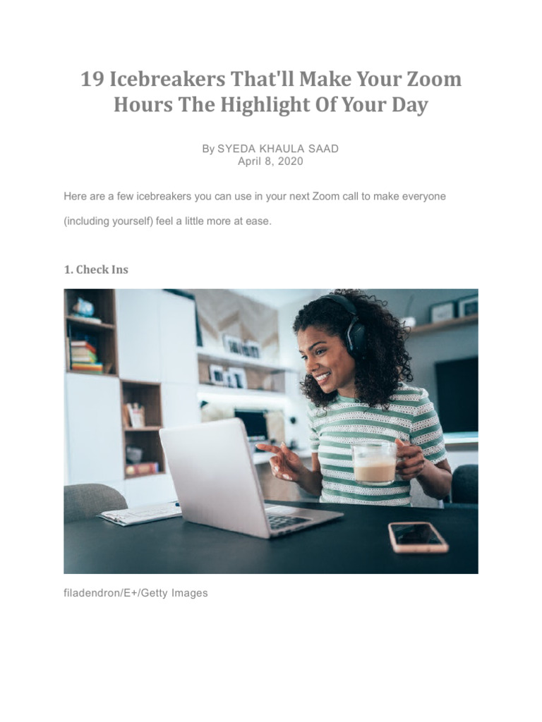 Zoom Icebreakers for Remote Teams | PDF