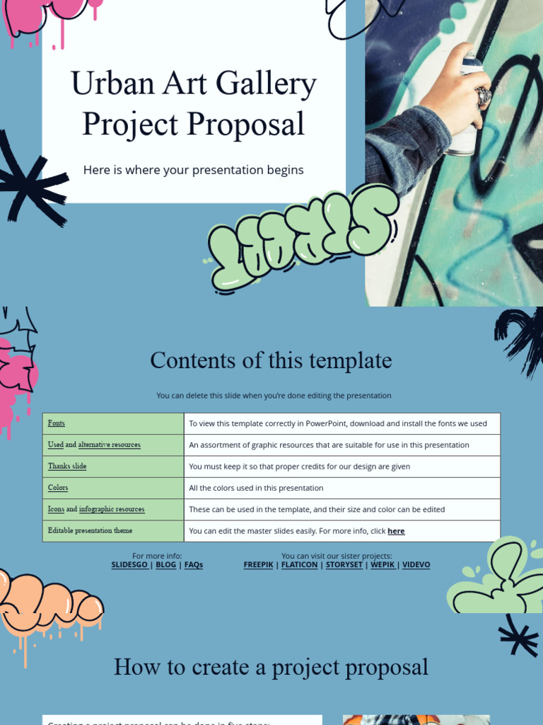 Urban Art Gallery Project Proposal By Slidesgo Pdf Expense Budget