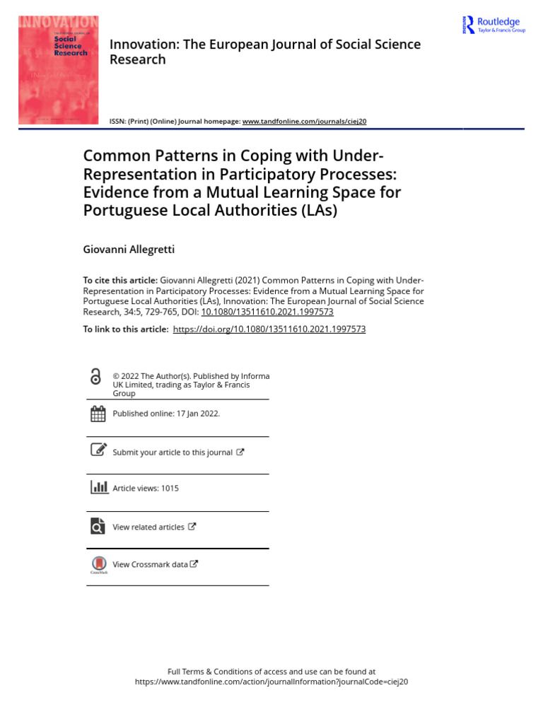 Common Patterns in Coping With Under-Representation in Participatory ...