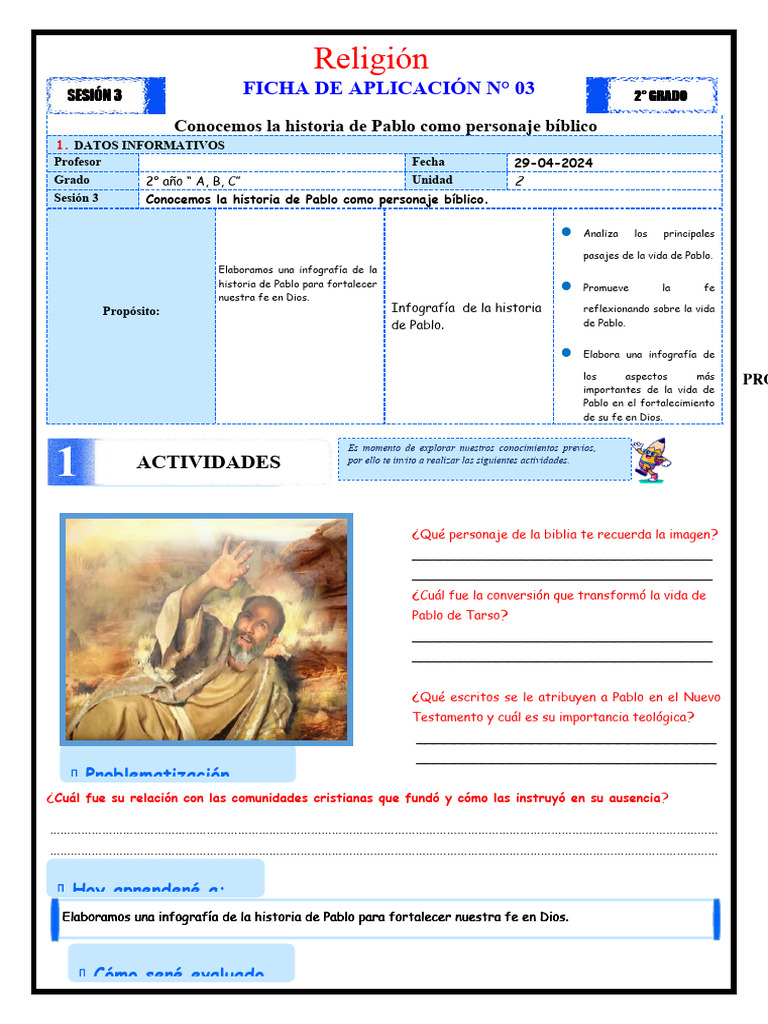 Ficha de Aplicación N | PDF | Pablo el apóstol | Epístola a Filemón