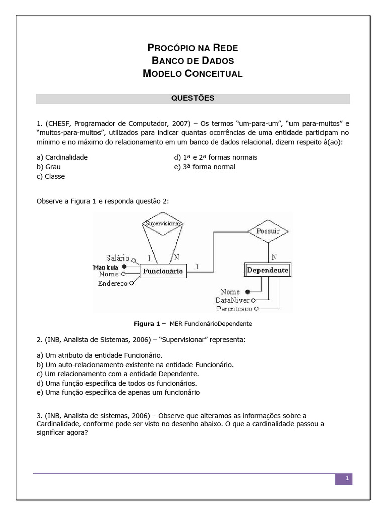 BD - ModeloConceitual - Exercicio01 | PDF | Bancos de dados | Base de ...
