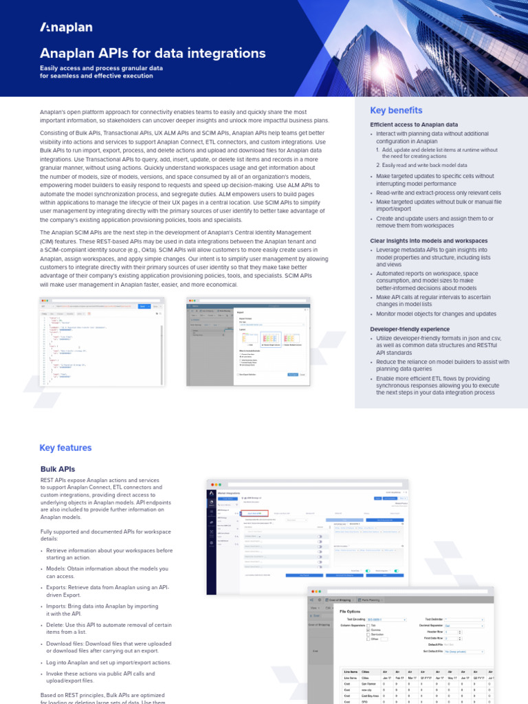 Resources-Datasheet AnaplanAPIs Forward | PDF | Metadata | Data