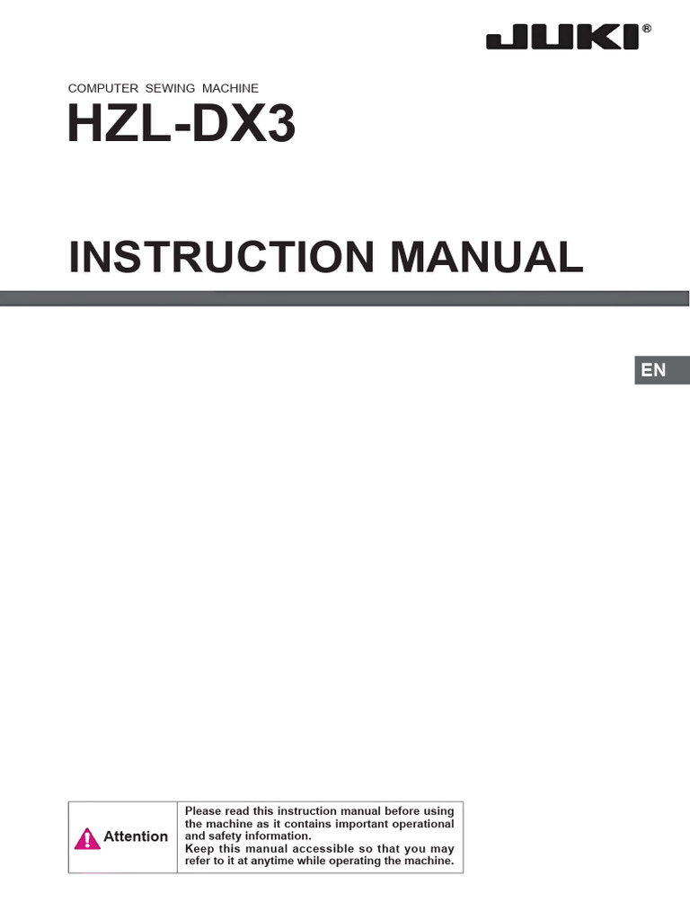 Juki HZL-DX3 Sewing Machine Instruction Manual | Download Free PDF | Sewing Machine | Sewing
