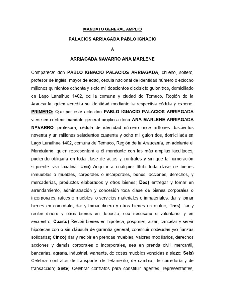 Mandato General | PDF | Bancos | Cheque