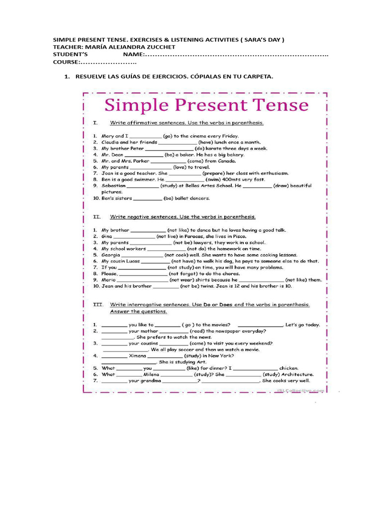 Jennifer Elizabeth Lopez - Simple Present Tense Exercises - Listening ...